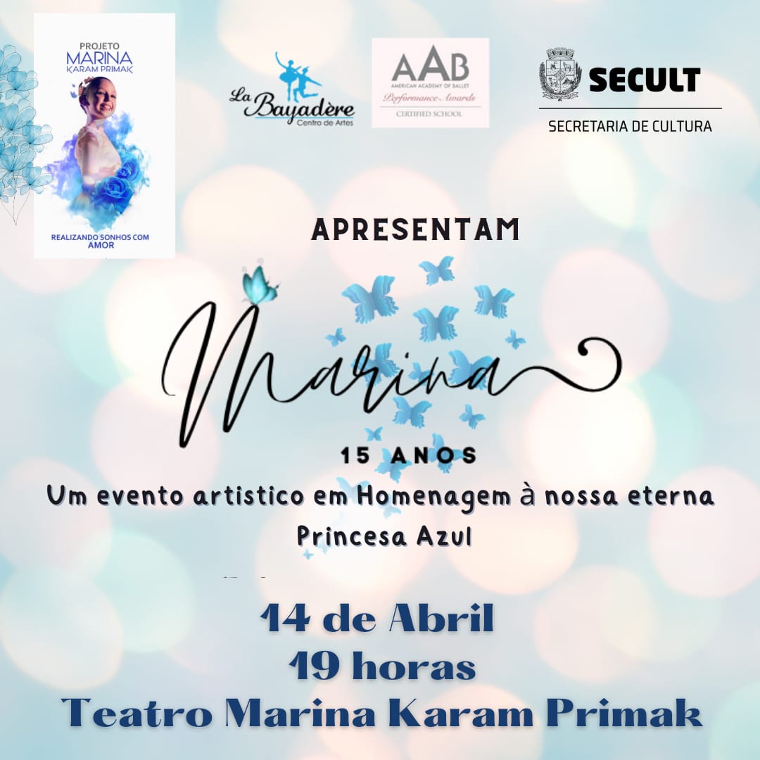 Apresentação em homenagem a Marina Karam Primak será na sexta-feira (14 ...