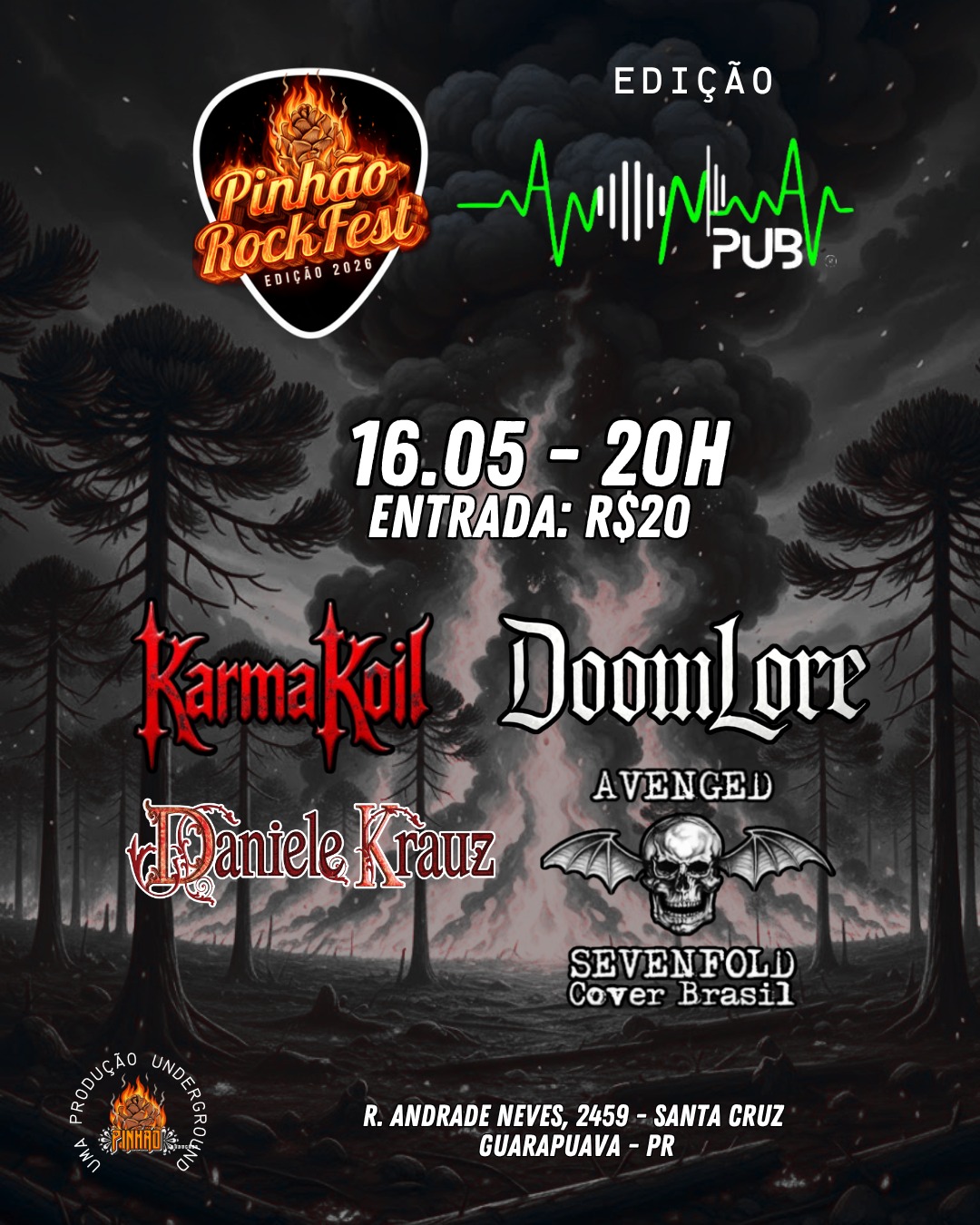 Edição 2026 do Pinhão RockFest chega a Guarapuava dia 16 de maio ...